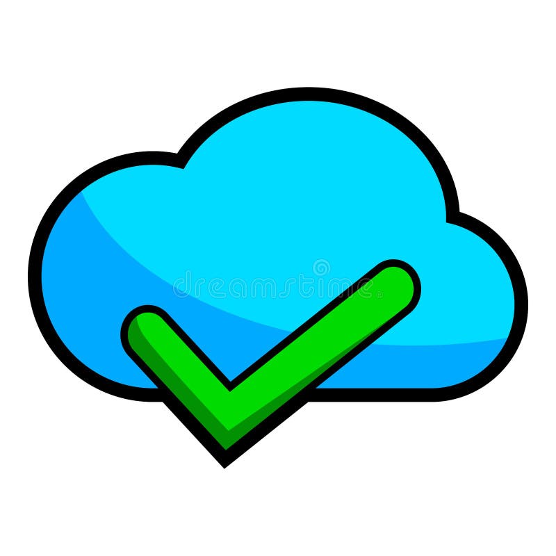 Cartoon cloud accept stock vector. Illustration of flat - 258065228