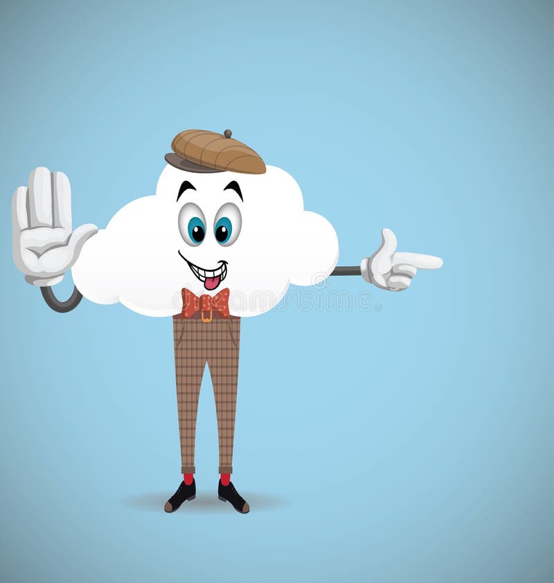 Cartoon Cloud Character Hand Gestures Stock Vector - Illustration of ...