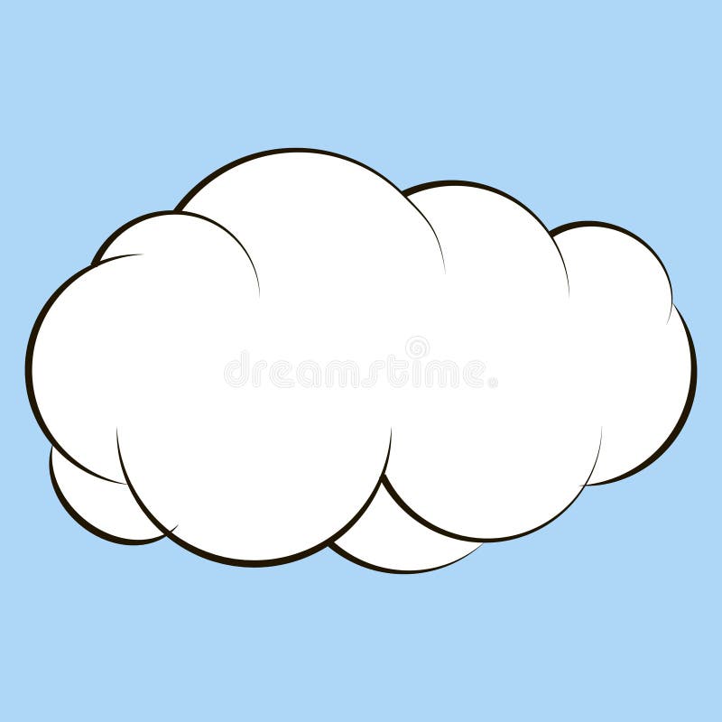 Cartoon Cloud for Comics, Vector Sketch of Voluminous Cloud, for Speech ...
