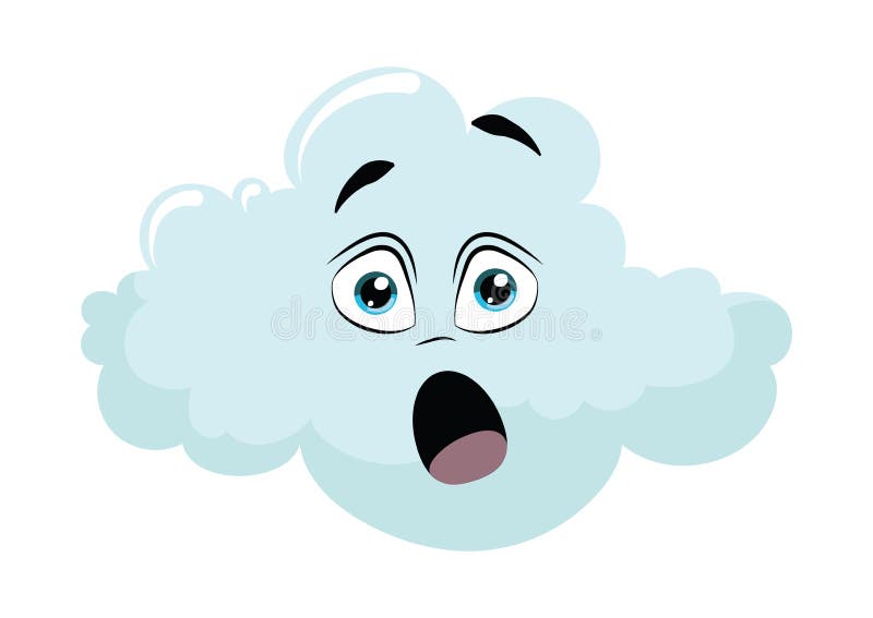 Cartoon Cloud with a Face. Vector Illustration for a Weather Forecast ...