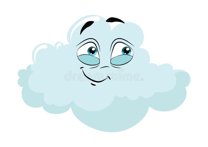 Cartoon Cloud with a Face. Vector Illustration for a Weather Forecast ...
