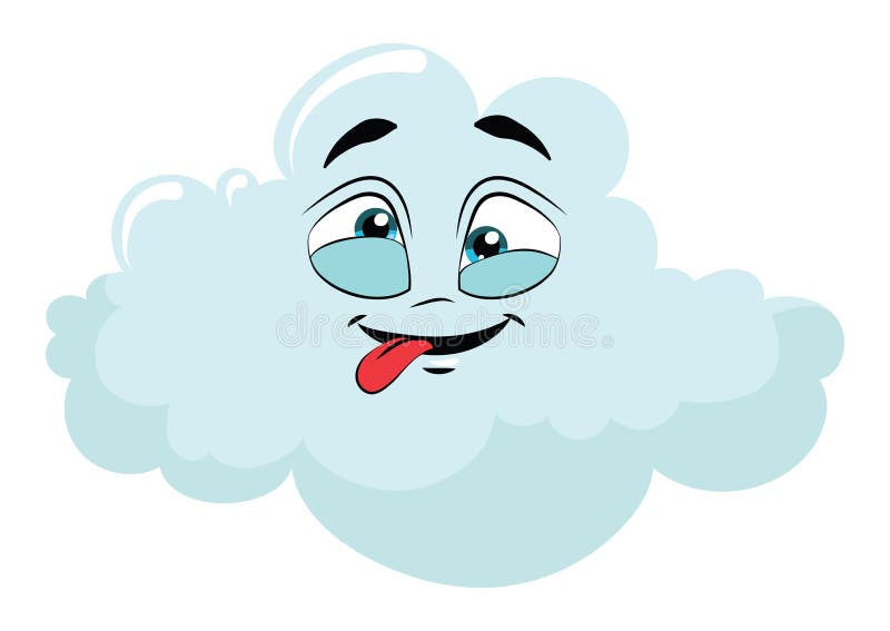 Cartoon Cloud with a Face. Vector Illustration for a Weather Forecast ...