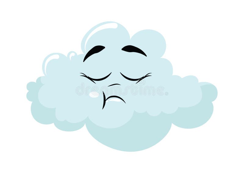 Cartoon Cloud with a Face. Vector Illustration for a Weather Forecast ...