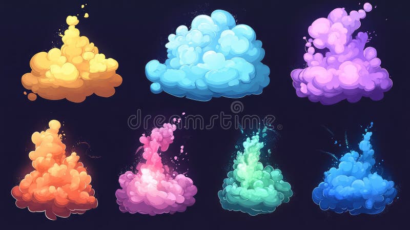 Cartoon Cloud Illustrations Pack: Whimsical and Playful Cloud Designs ...