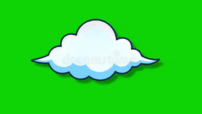 Cartoon Cloud on Green Screen Stock Footage - Video of clouds ...