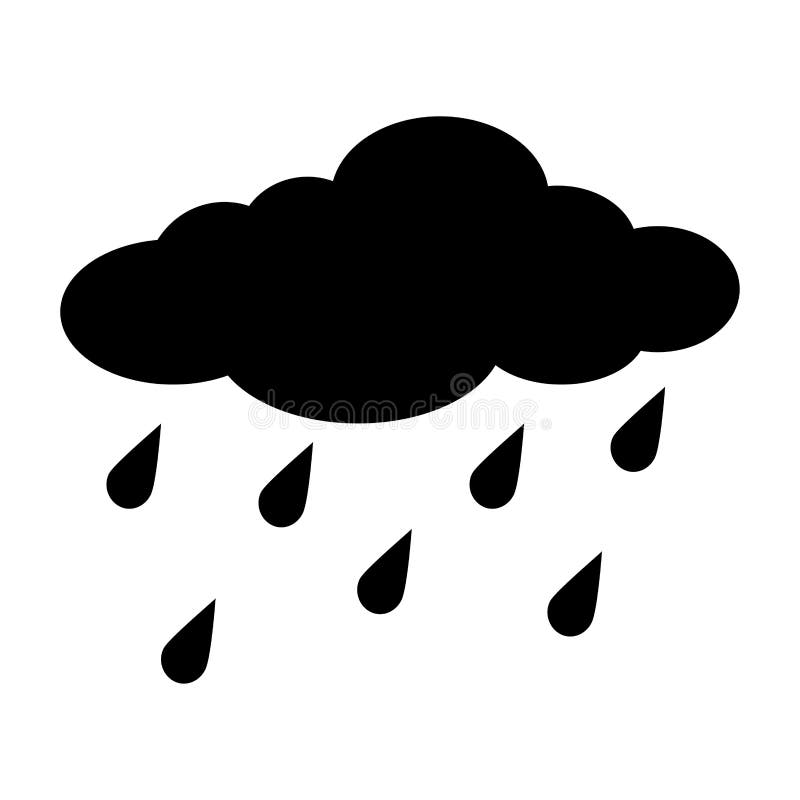 Cartoon Cloud with Rain Drops Isolated on White Background Stock Vector ...