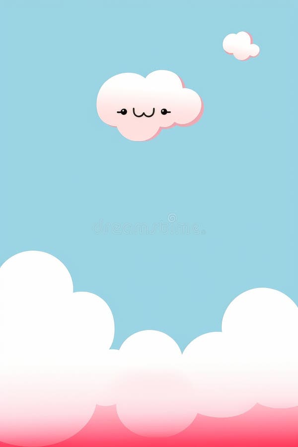A Cartoon Cloud with a Smiley Face on it Stock Illustration ...