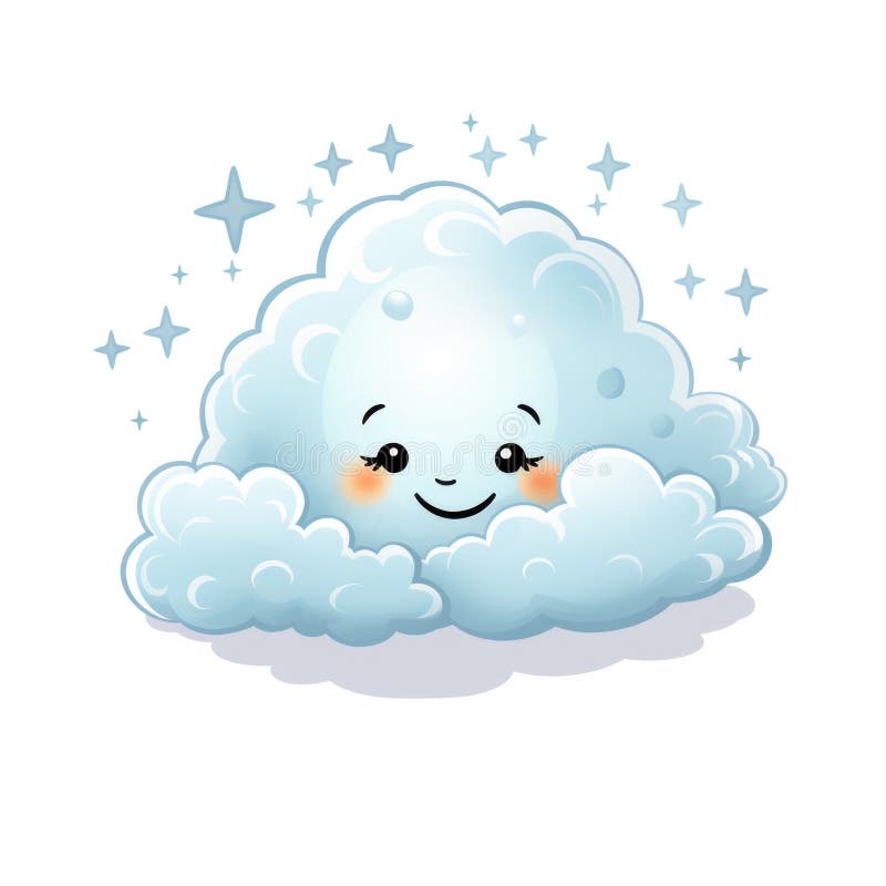 A Cartoon Cloud with a Smiling Face on it. Stock Illustration ...