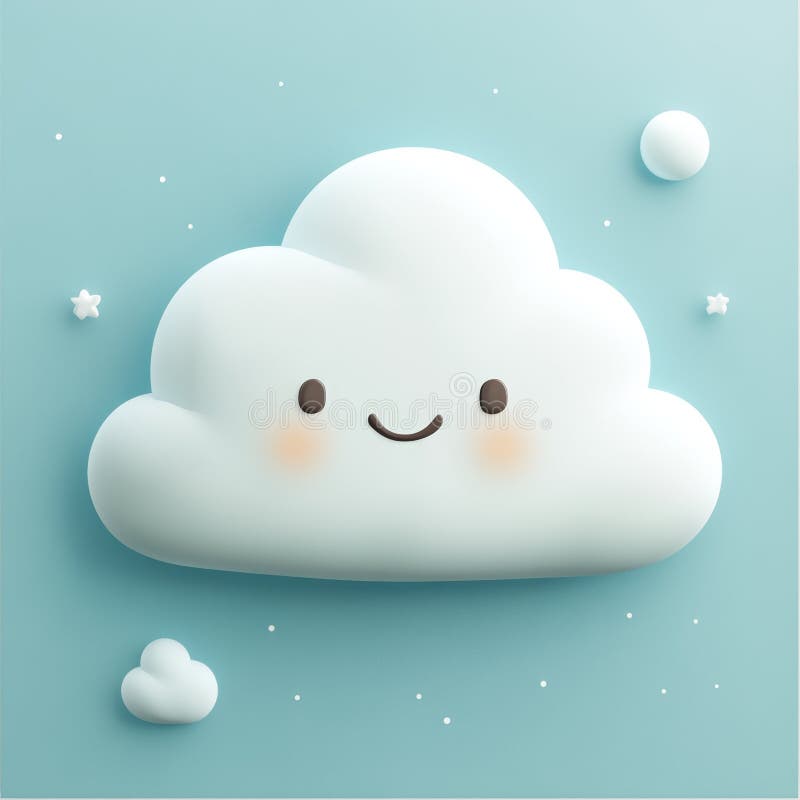 Cartoon Cloud with a Smiling Face on it Stock Illustration ...