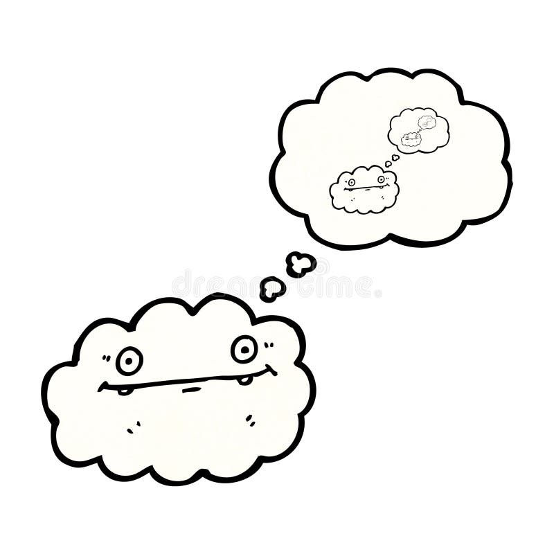 Cartoon Cloud Thinking of a Cloud Stock Vector - Illustration of doodle ...