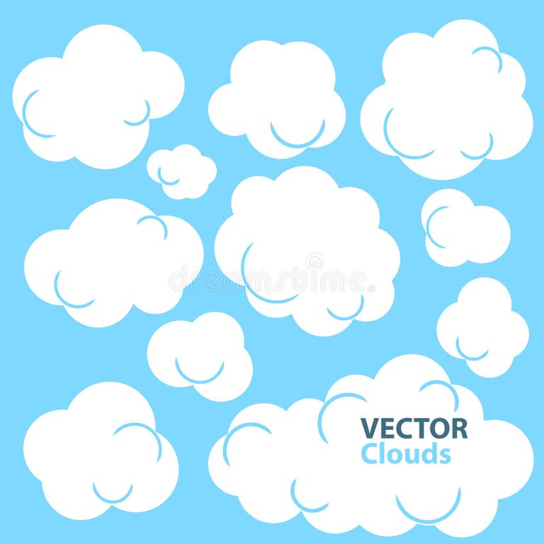 Cartoon Clouds Puffy Vector White Stock Illustrations – 130 Cartoon ...