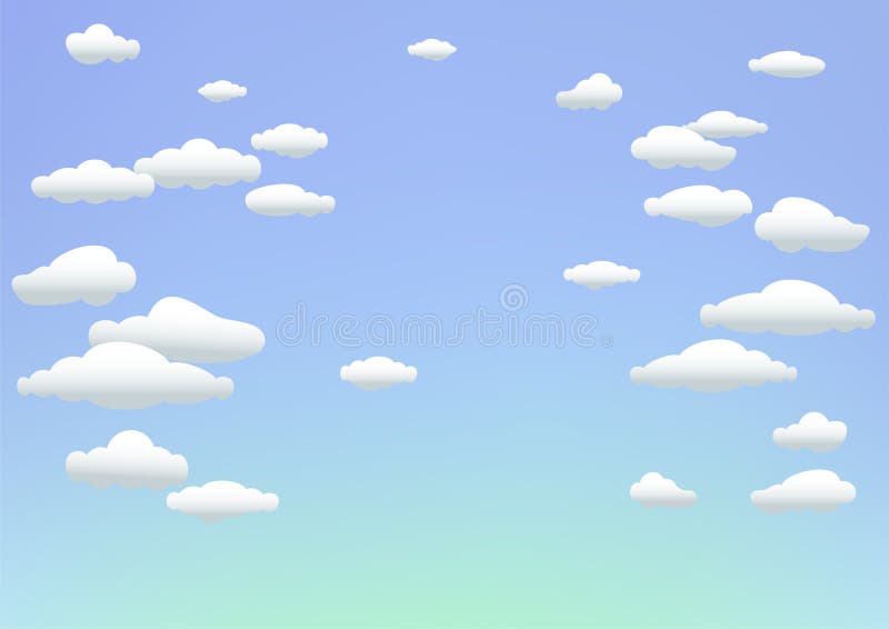 Cartoon Clouds Blue Sky Background Stock Vector - Illustration of blank ...