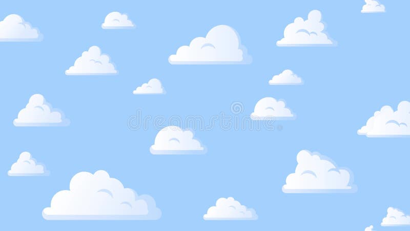 Cartoon Clouds Floating in the Blue Sky. Background Seamless Looping ...