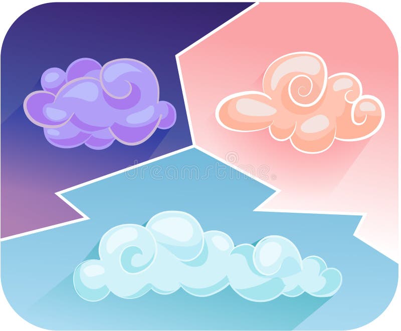 Cartoon clouds 2 stock illustration. Illustration of connection - 62347655
