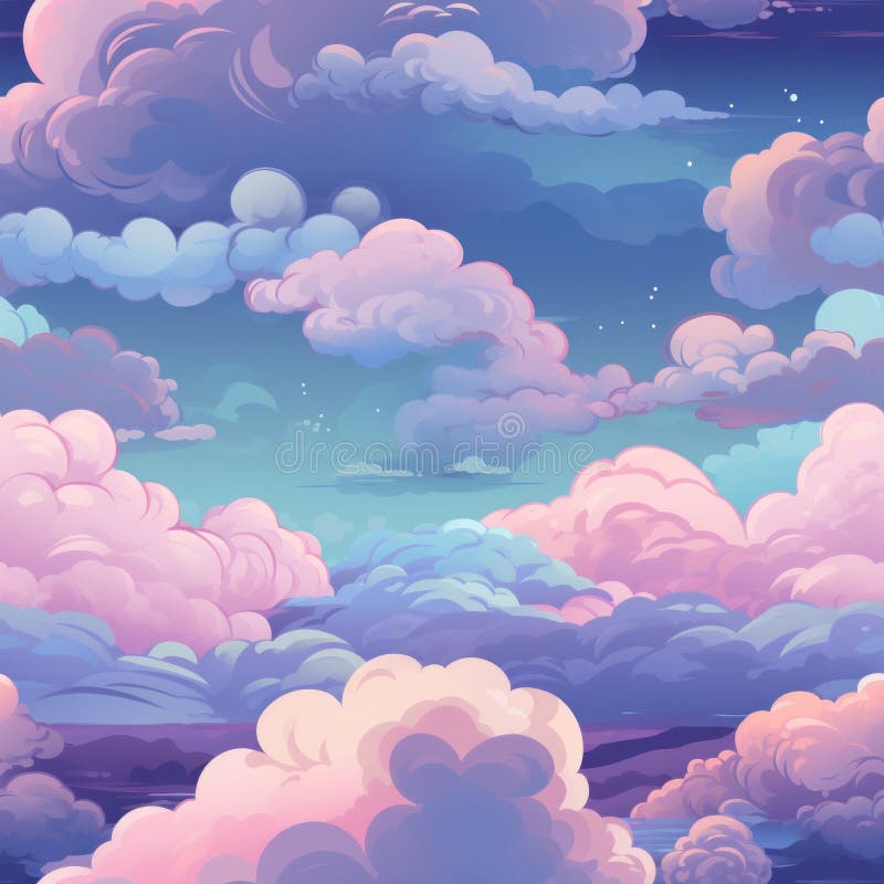 Cartoon Clouds In The Sky With Sun Rays Stock Illustration Illustration Of Space Weather