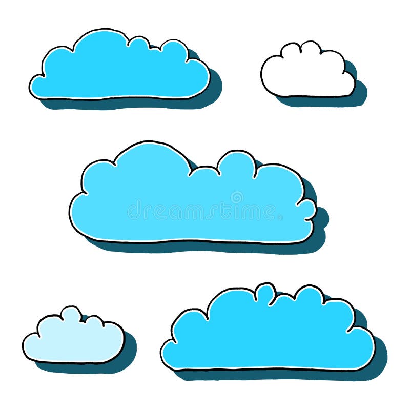 Simple clouds vector set stock vector. Illustration of cute - 193872626