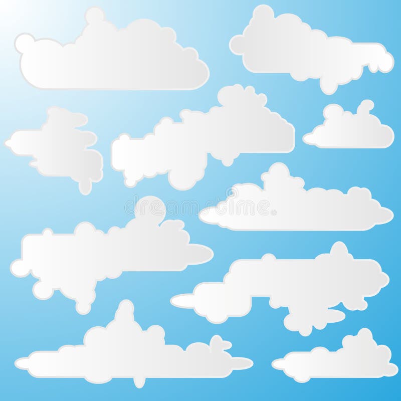 Cartoon Clouds Vector Illustration Pack Stock Vector - Illustration of natural, abstract: 70027589