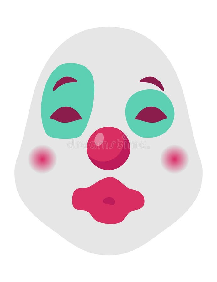 Cartoon Clown Face Mask Vector Icon Stock Vector - Illustration of blue ...