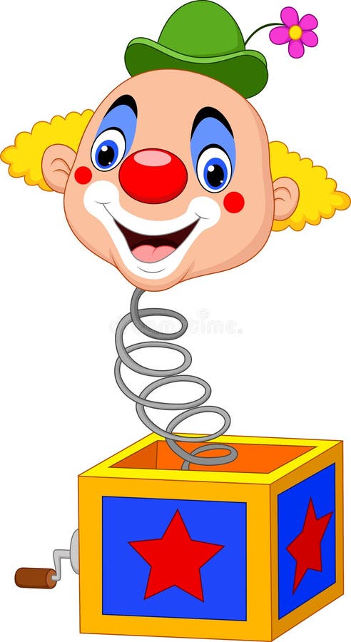 Cartoon Clown Head Coming Out of the Box Stock Vector - Illustration of ...