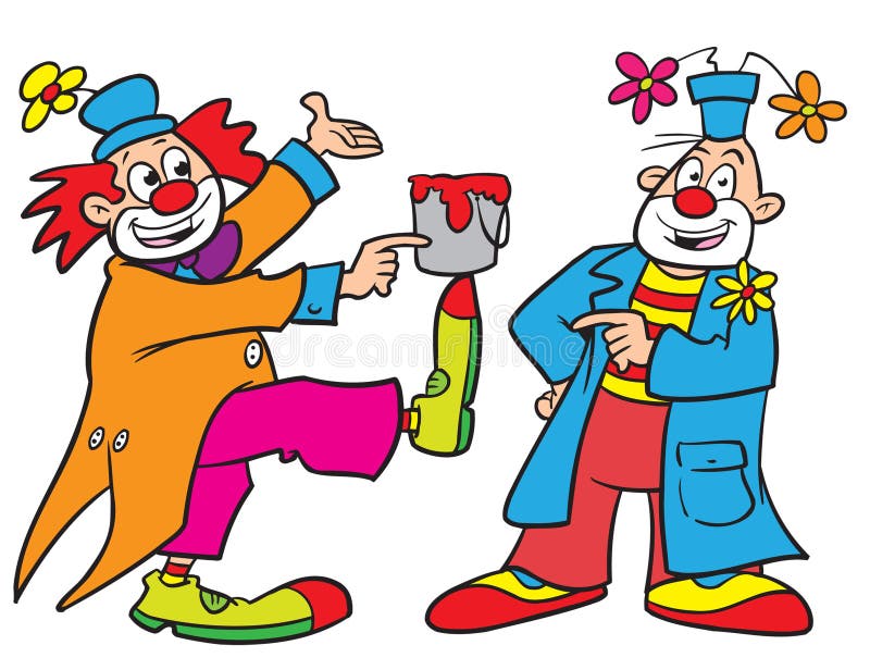 Cartoon clowns stock illustration. Illustration of happy - 12921645