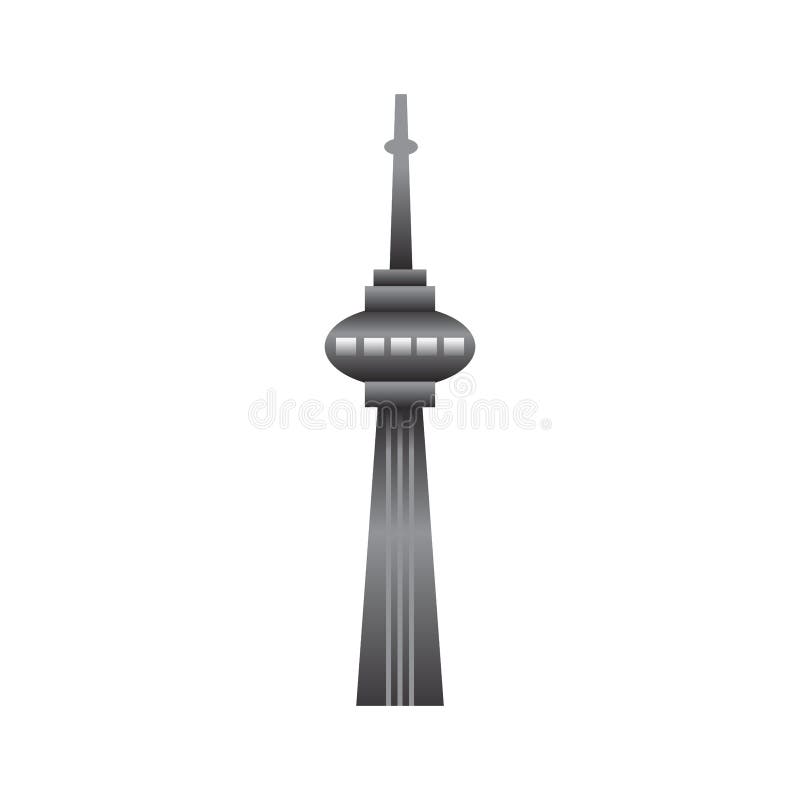 Cartoon cn tower vector illustratie. Illustration of eenvoudig - 261223130