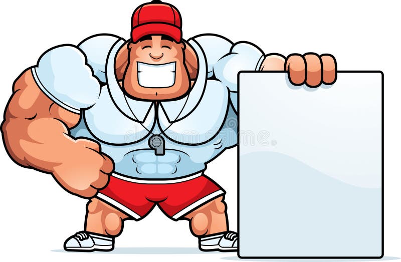 Cartoon Coach Sign stock vector. Illustration of sports - 115948422