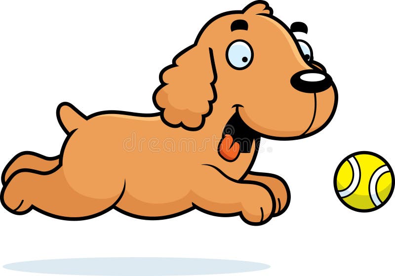 Cartoon Dog Chasing Ball stock vector. Illustration of clip - 47296789