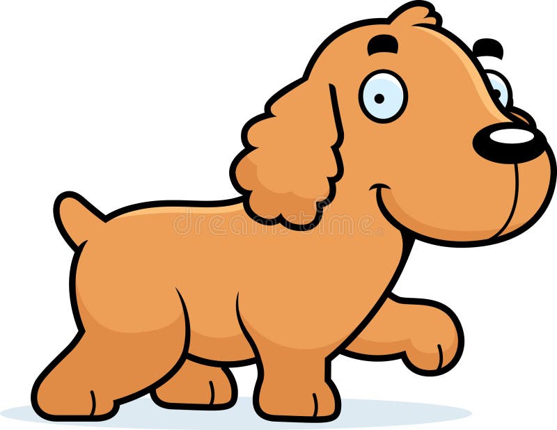 Cartoon Cocker Spaniel Walking Stock Vector - Illustration of little ...