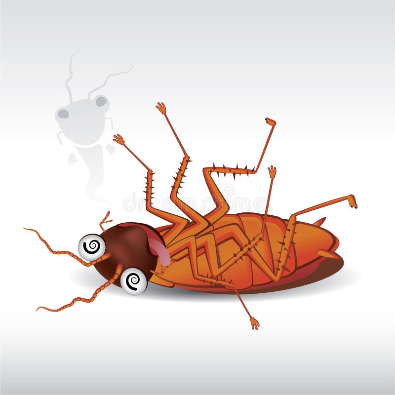 Cartoon cockroach dead stock illustration. Illustration of bugs - 55287676