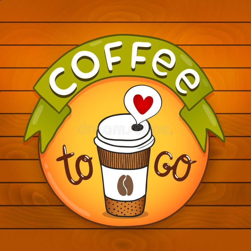 Cartoon Coffee Badge. Coffee Vector Illustration Stock Vector ...