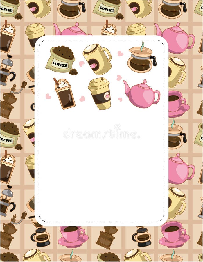 Cartoon coffee card stock vector. Illustration of aroma - 19854874