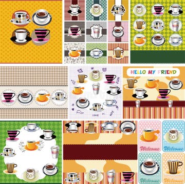 Cartoon coffee card stock vector. Illustration of calabash - 22597502