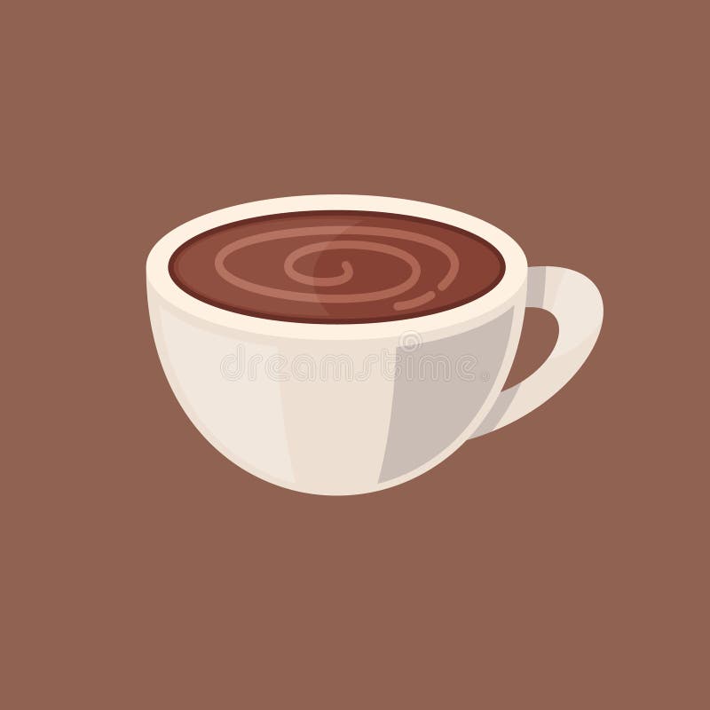 Cartoon Coffee or Cocoa Cup. Hot Chocolate Vector Illustration. Stock ...