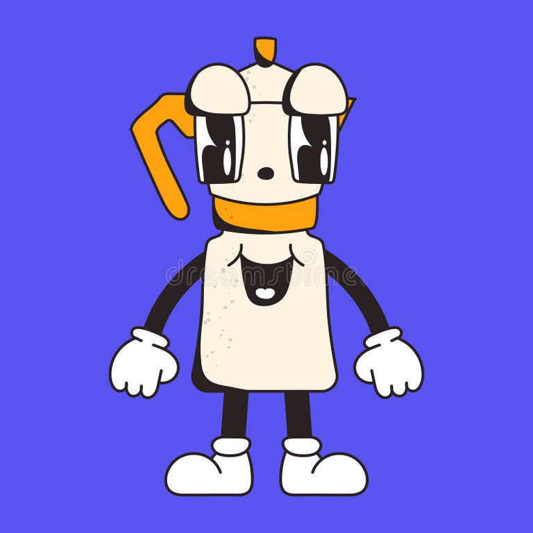 Playful Cartoon Illustration of a Moka Pot Coffee Maker Character with ... Playful Cartoon Illustration of a Moka Pot Coffee Maker Character with ...