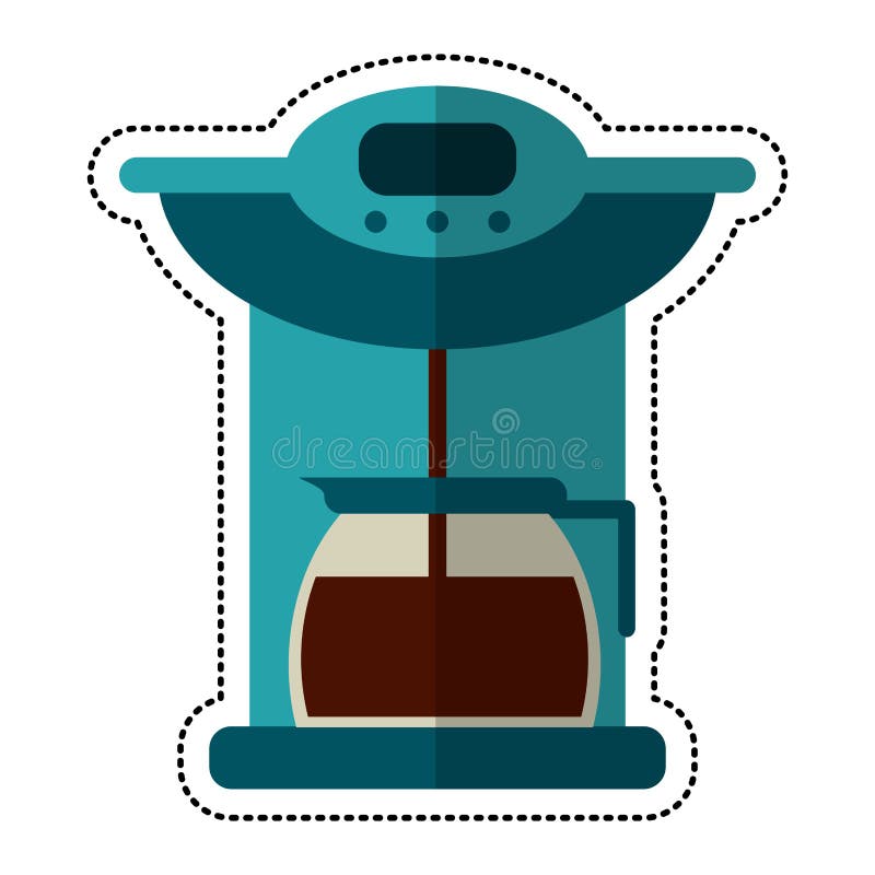 Cartoon Coffee Maker Pot Machine Stock Illustration - Illustration of ...