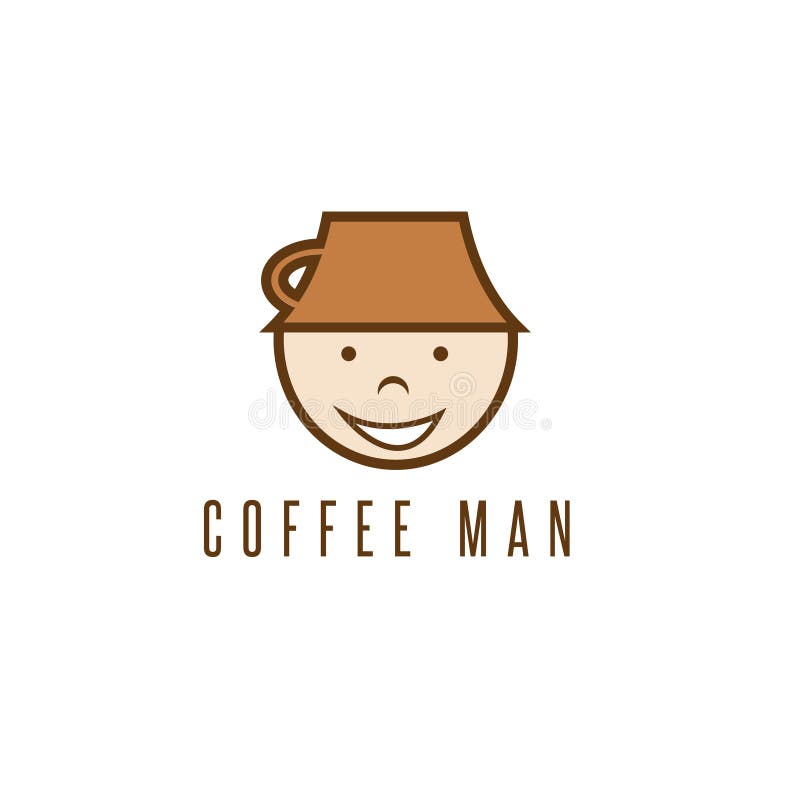Cartoon Coffee Man with Cup on Head Vector Design Stock Vector ...