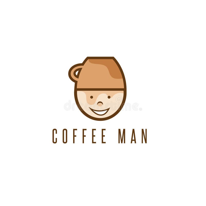Cartoon Coffee Man with Cup on Head Vector Design Stock Vector ...