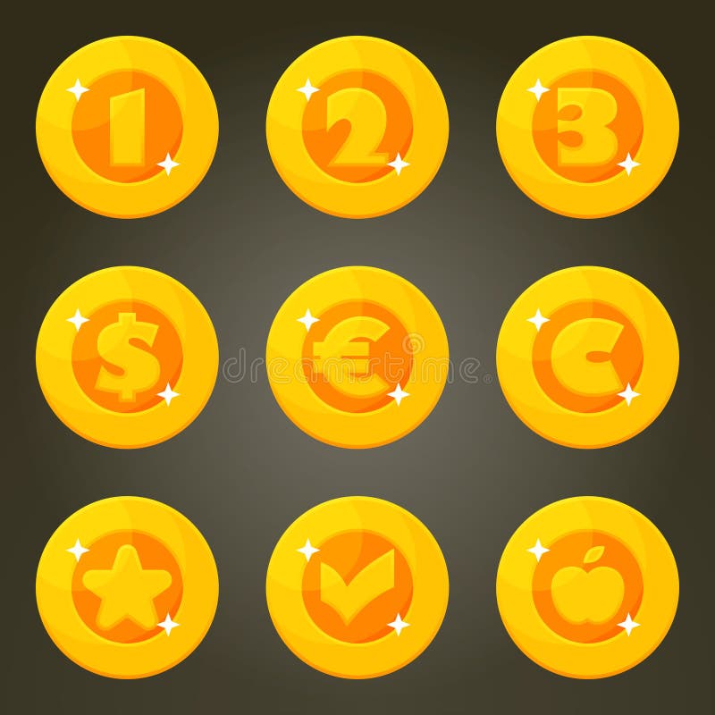 Spinning Coins Animation for Game Stock Vector - Illustration of ...