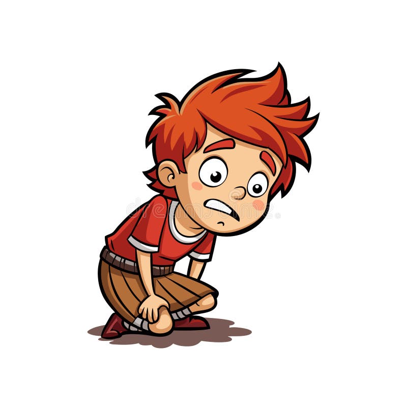 Cartoon of Collapsing Boy in Humor Stock Illustration - Illustration of ...