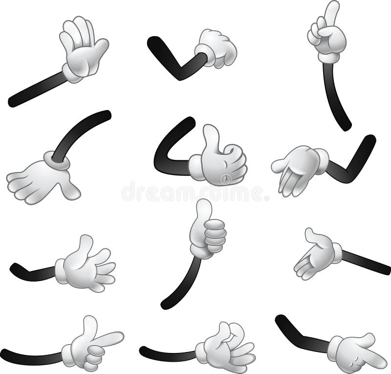 Cartoon Collection of Hand Sign Stock Vector - Illustration of pointing ...