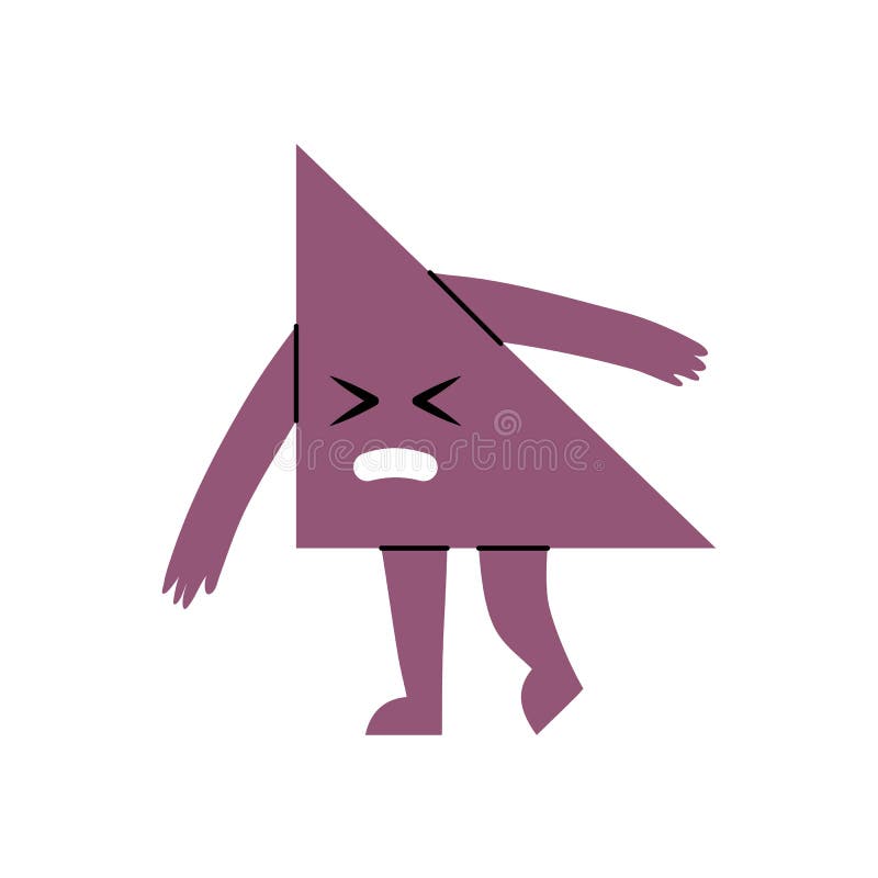 Cartoon Color Character Geometric Comic Creature Triangle. Vector Stock ...