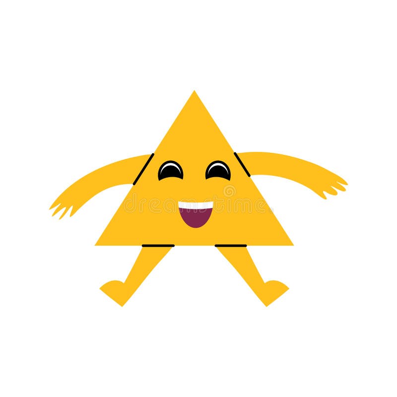 Cartoon Color Character Geometric Comic Creature Yellow Triangle ...