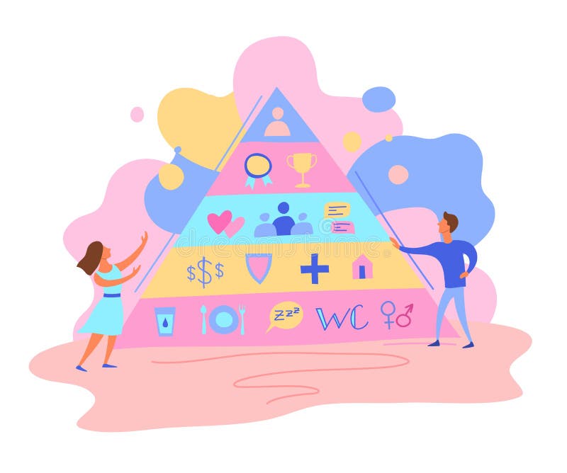 Cartoon Color Characters People and Basic Needs Concept. Vector Stock ...