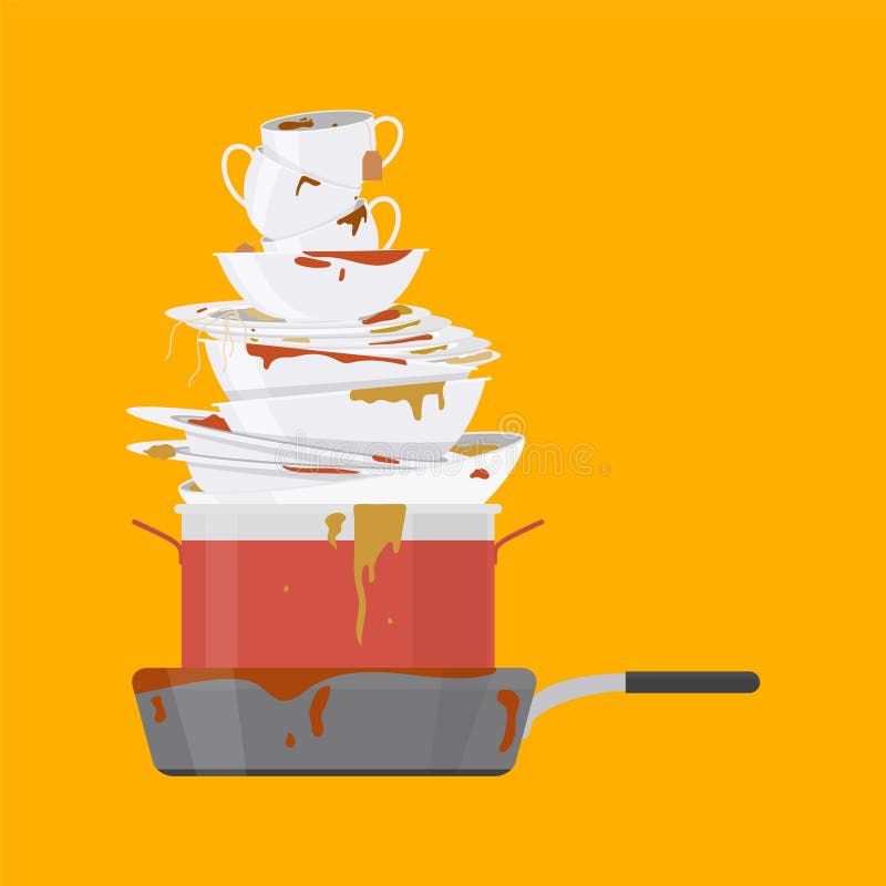 Cartoon Color Dirty Dishes Set Pile. Vector Stock Vector - Illustration ... Cartoon Color Dirty Dishes Set Pile. Vector Stock Vector - Illustration ...