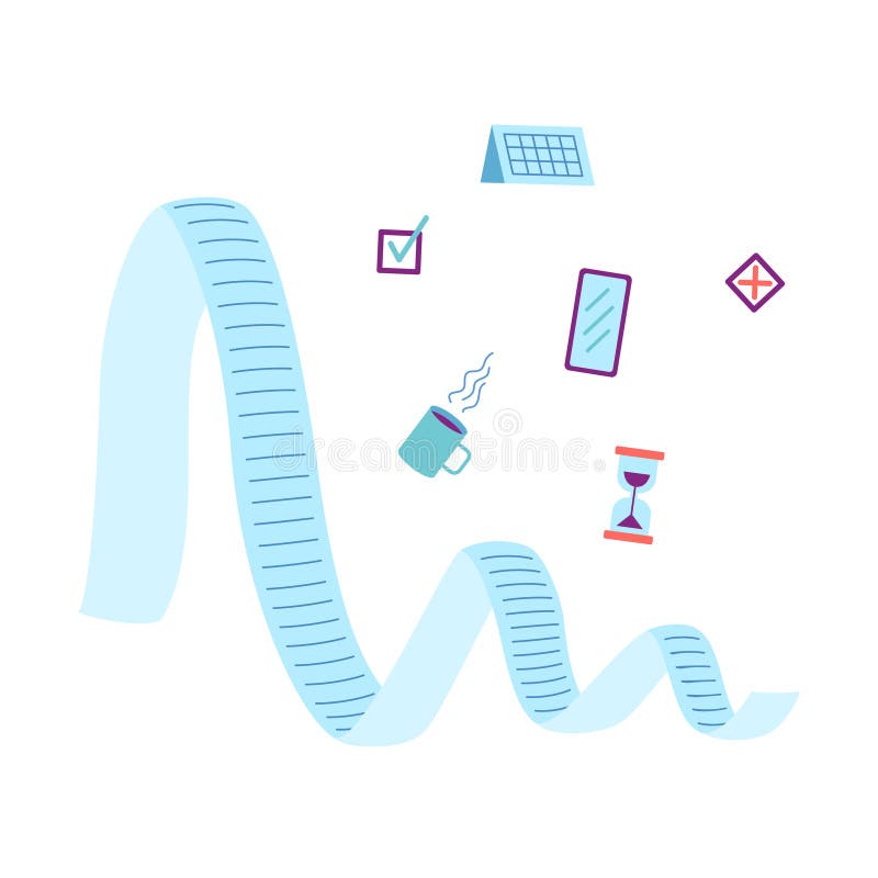Cartoon Color Do List Planning and Objects Floating Around. Vector ...