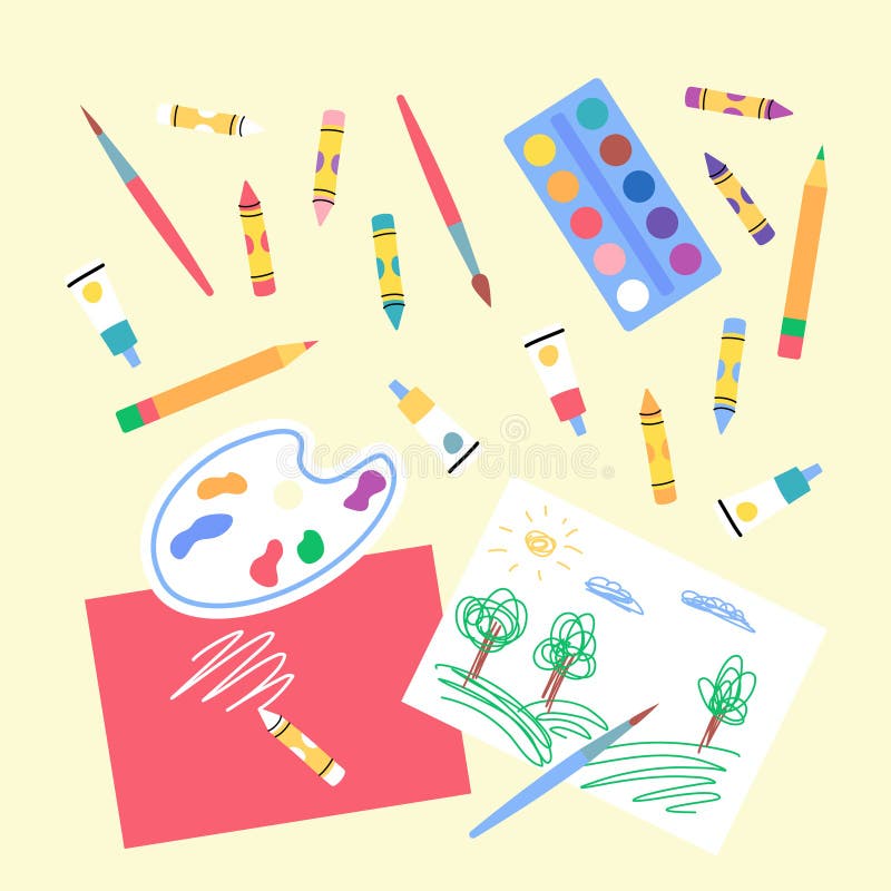 Cartoon Color Drawing Element Set. Vector Stock Vector - Illustration ...