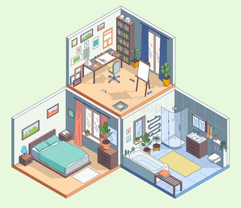Isometric Inside Room Stock Illustrations – 7,135 Isometric Inside Room ...