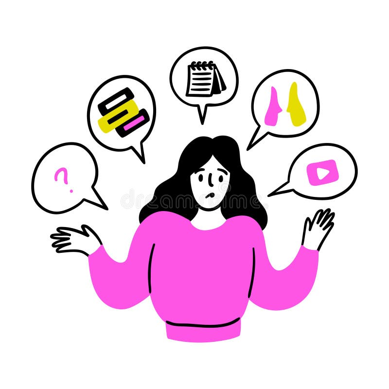 Cartoon Color Educational and Self-Development Concept Scene with ...