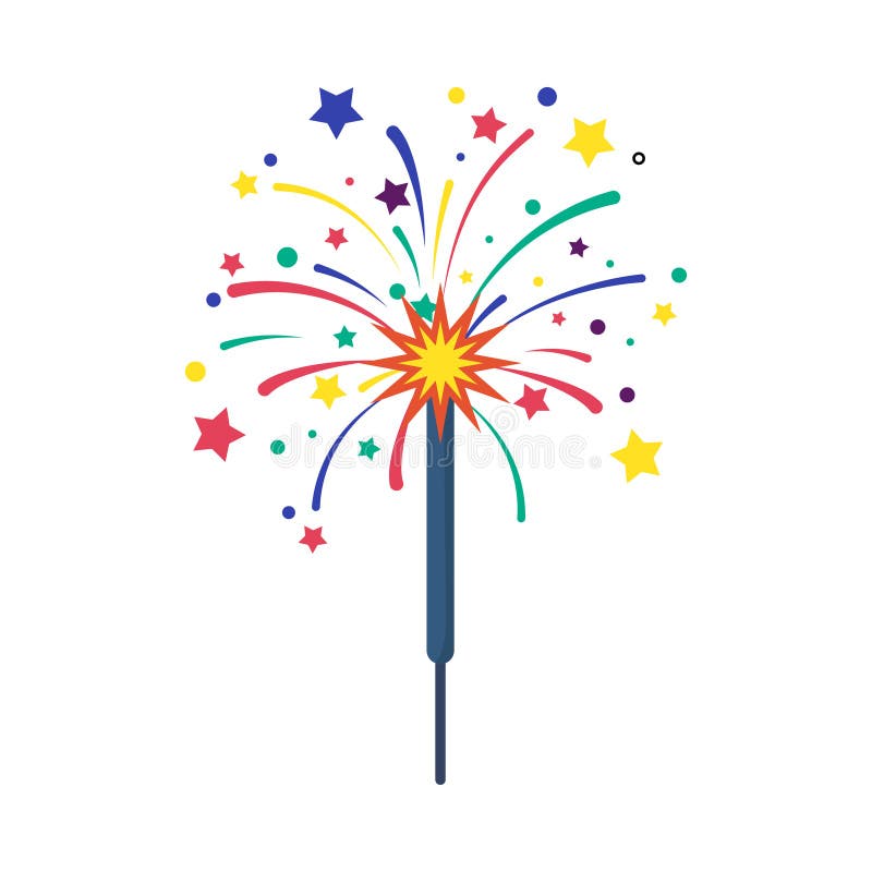 Cartoon Color Firecracker Sparkler or Pyrotechnics Rocket Icon. Vector ...
