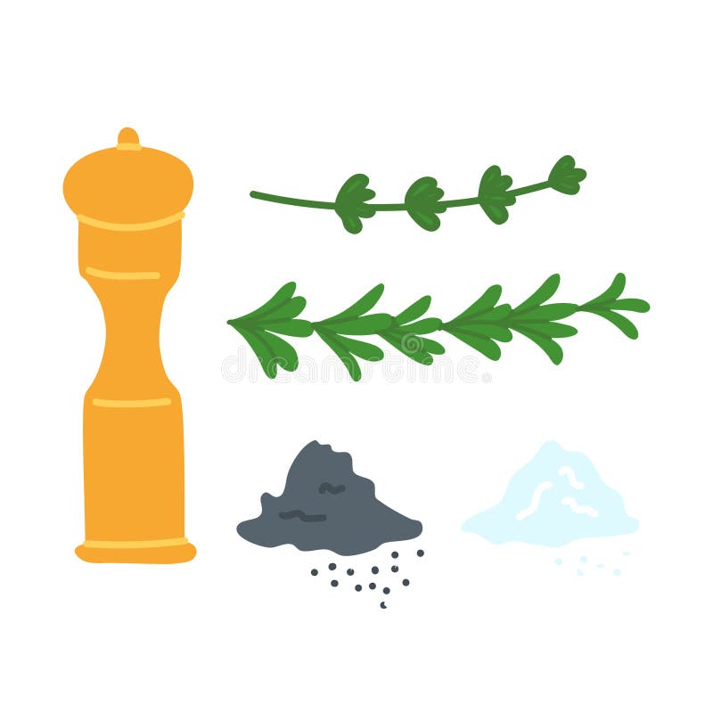 Cartoon Color Herbs and Spices Set. Vector Stock Vector - Illustration ...